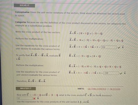 solved conceptualize given the unit vector notations of the