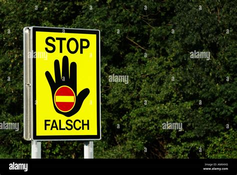 Warning Sign For Wrong Way Drivers At Motorway Exit Austria Stock