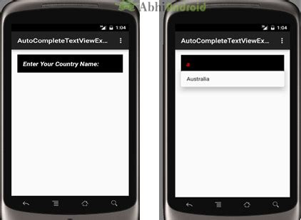 Autocompletetextview Tutorial With Example In Android Studio Abhi Android