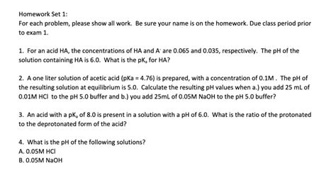 Solved Homework Set 1 For Each Problem Please Show All Chegg Com