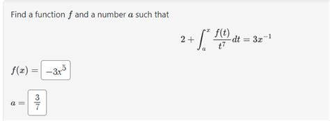 Solved Find A Function F And A Number A Such That Chegg Com