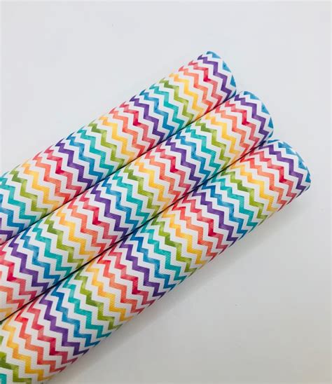 Mini Chevron Rainbow Zig Zag Printed Canvas Fabric