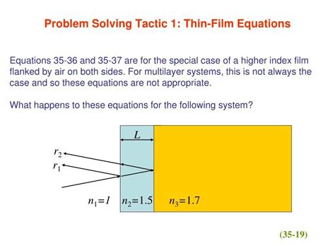 Solved Problem Solving Tactic 1 Thin Film Equations