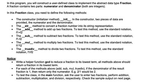 solved in this program you will construct a user defined