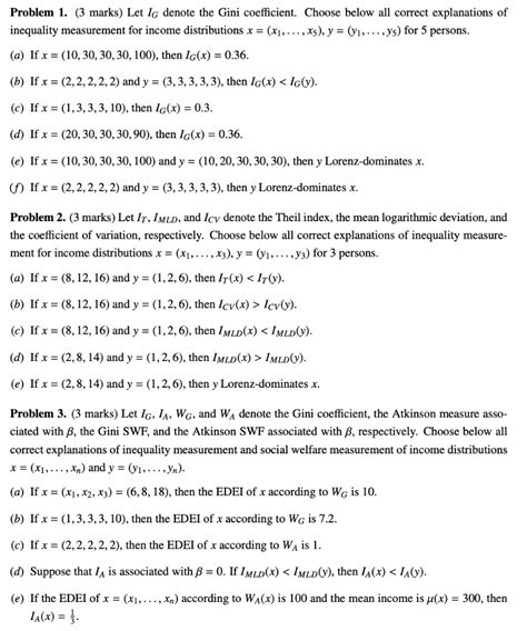 Solved Problem 1 3 Marks Let IG Denote The Gini Chegg Com