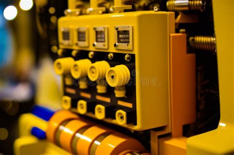 close up of control panel with wires generative ai stock illustration