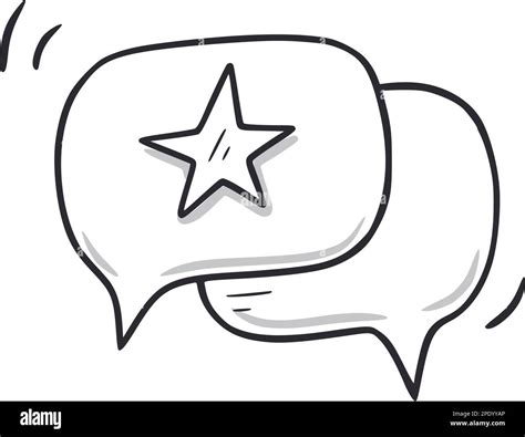 Customer Experience Feedback Message Doodle Icon Client Positive Star Message Hand Drawn Sketch