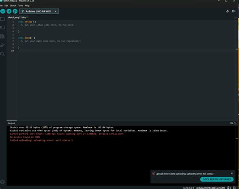 unable to upload sketches arduino uno r4 wifi uploading arduino forum