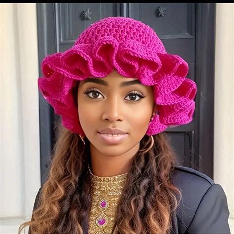 Pink Unique Crochet Hat Crochet Hats Sun Hats For Women Hats For