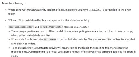 Solved Using A Wildcard In A Get Metadata Activity To Con