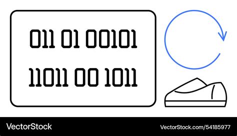 Binary Code Sequence With Data Refresh Symbol Vector Image