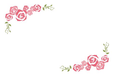 「バラの飾り枠」 無料イラスト愛 飾り枠無料 飾り枠 花 イラスト 無料
