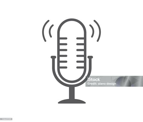 마이크 아이콘 흰색 배경에 팟 캐스트 라디오 아이콘입니다 벡터 그림입니다 로고에 대한 스톡 벡터 아트 및 기타 이미지 로고 라디오 방송 마이크 Istock