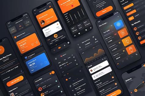 Gradient Ui Kit For Apps Dark Mode Premium Ai Generated Image