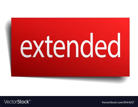 Extended Red Square Isolated Paper Sign On White Vector Image