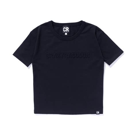 Crazy Raccoon Logo Emboss Tight Tee Black