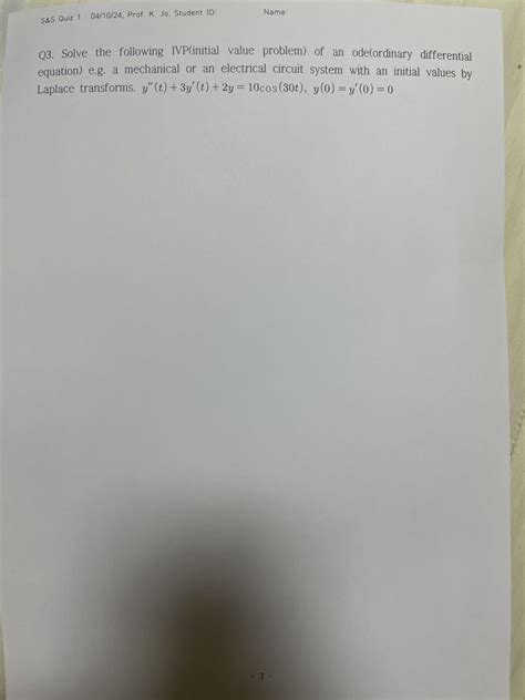 solved q3 solve the following ivp initial value problem of