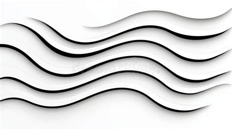 Abstract Black And White Waves Design With Curvy Patterns And Smooth Flowing Lines Stock