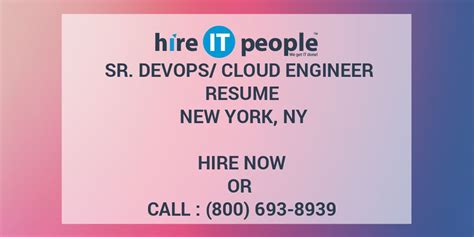 Sr Devopscloud Engineer Resume New York Ny Hire It People We Get