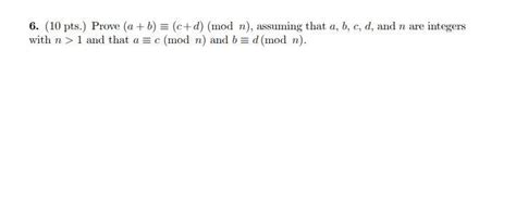 Solved 6 10 Pts Prove Ab Cd Mod N Assuming