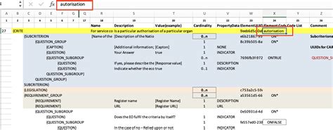 Incorrect Element Code In Espd Criterionxlsx V301 For Criterion 27