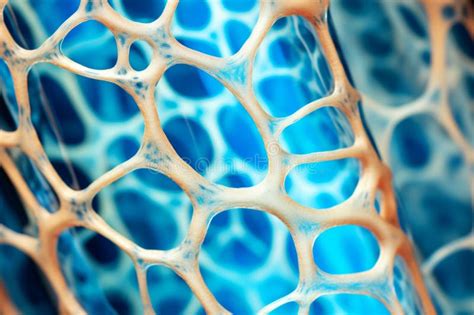 Bone Tissue Human Skeleton Under Microscope Cells Structure Medical Science Biology Background