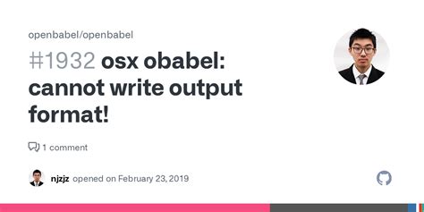 osx obabel cannot write output format · issue 1932 · openbabel