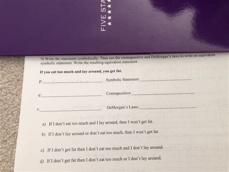 solved 9 write the statement symbolically then use the