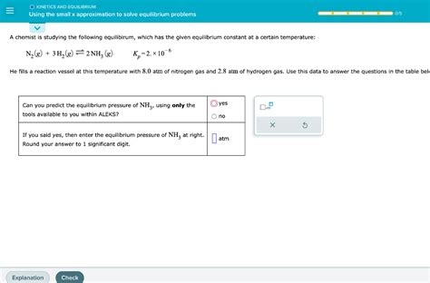 Solved Kinetics And Equilibrium Using The Small X