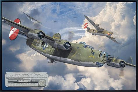 B 24 Liberator Crossing Through The Canyon Canvas Includes Alumin