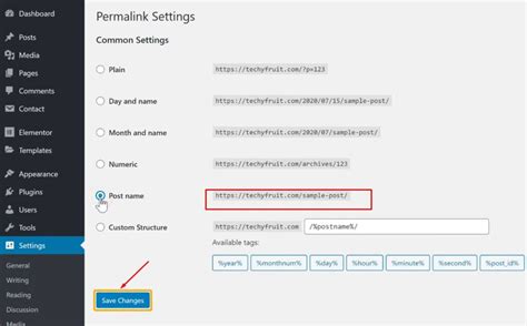 How To Change The Link Structure In WordPress Permalinks