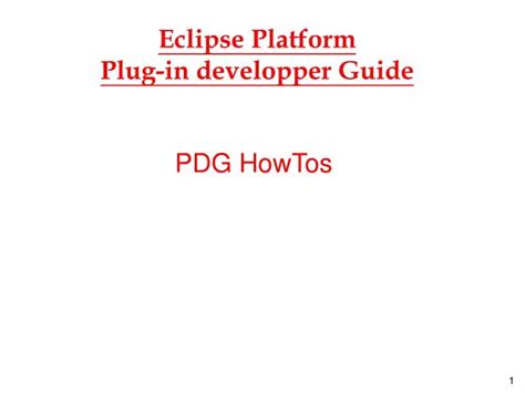 Ppt Eclipse Platform Plug In Developper Guide Powerpoint Presentation Id1804539