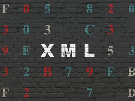 Database Concept Xml On Wall Background Center Application Software Photo And Picture For Free