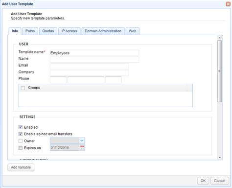 Defining User Templates