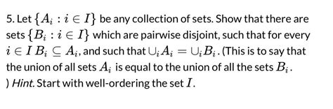 Solved 5 Let Ai II Be Any Collection Of Sets Show That Chegg Com