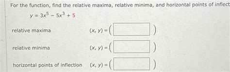 Solved For The Function Find The Relative Maxima Relative