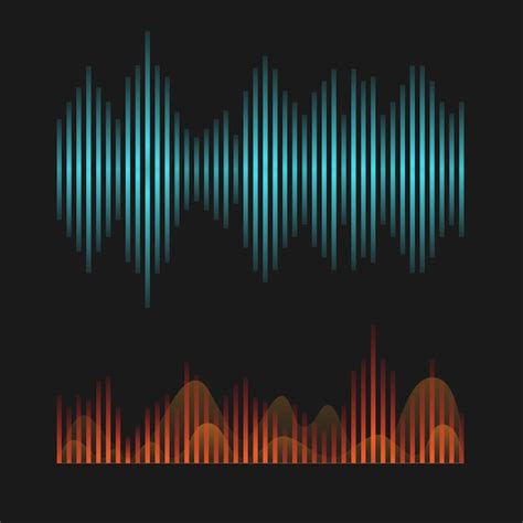 디지털 음악 이퀄라이저 오디오 웨이브 디자인 템플릿입니다 벡터 일러스트 레이 션 블랙에 격리 프리미엄 벡터