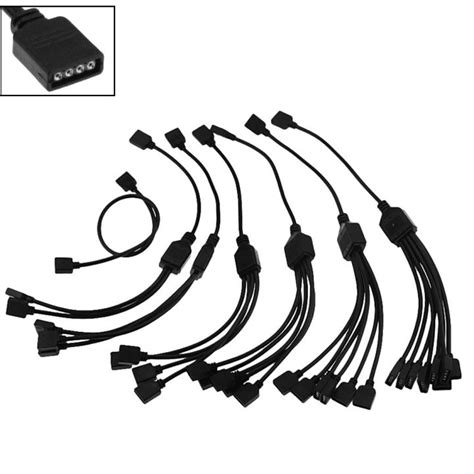 1pcs 4 Pins Led Connector 1 To 1 2 3 4 5 6 8 Plug Power Splitter Cable 4pin Needle Female