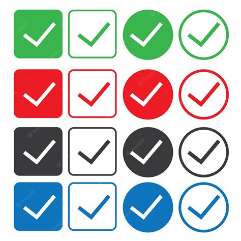 Premium Vector Vector Check Mark Symbols In Flat Styles