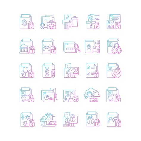 Sensitive Information Types Gradient Linear Vector Icons Set 3685827 Vector Art At Vecteezy