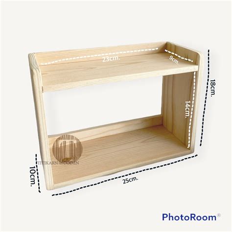 ฐิติกานต์งานไม้ชั้นวางของบนโต๊ะทำงานงานไม้มินิมอล Shopee Thailand