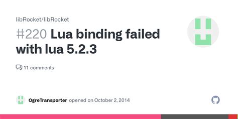 Lua Binding Failed With Lua 523 · Issue 220 · Librocketlibrocket · Github