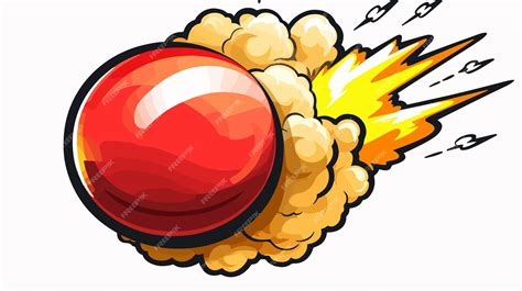 Explosion Dune Bombe De Dessin Animé Avec Une Illustration De Bulle De Pensée Vecteur Premium