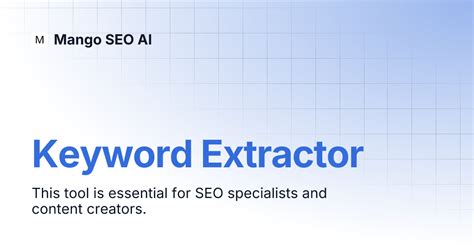 Keyword Extractor Mango Seo Ai