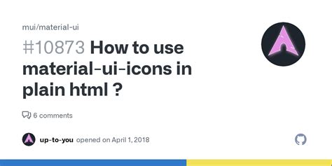 How To Use Material Ui Icons In Plain Html · Issue 10873 · Mui