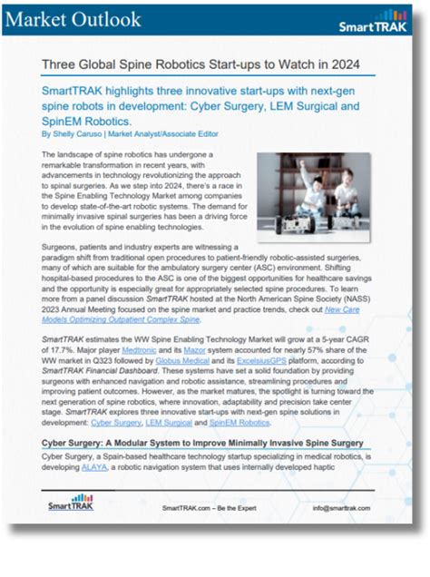 Three Global Spine Robotics Start Ups To Watch In 2024