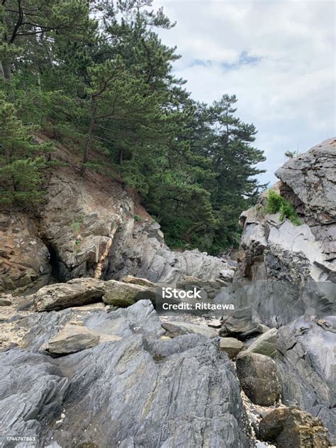 Typical Beach Rock Structure Made Up Of Basaltic And Igneous Rocks