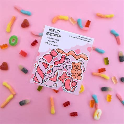 Sweeties Sticker Pack Candy Sp003 Etsy
