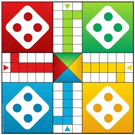 Ludo Board Game Vector Illustration Design Stock Vector Adobe Stock