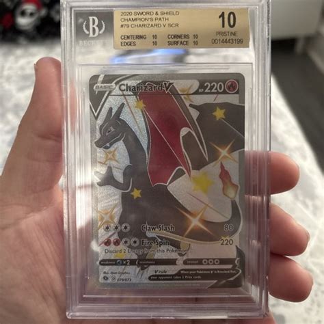 Charizard V 079 Bgs 10 Black Label Champions Path Pokemon Card Ebay